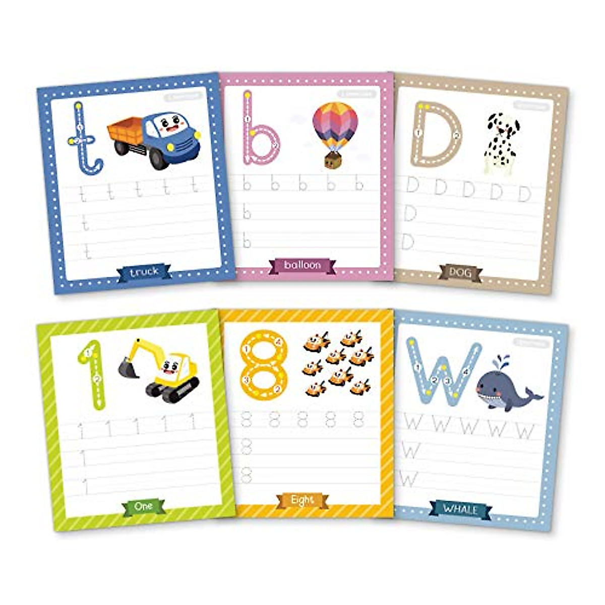 Apostrophe Games Alphabet & Number Tracing Cards, Reusable, Dry Erase, Upper & Lower Case, 31 Large Reusable Cards, Repetitive Tracing Alphabet and Number Cards, Improve Writing Skills, Flash Cards