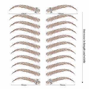 Aresvns Eyebrow Tattoo Stickers 99 Pairs! 9 Sheets Brown Fake Eyebrows,4D Tattoo Eyebrow with Real Hair,Eyebrow Transfer Stickers Christmas Gift