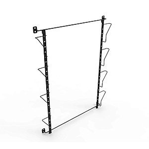FixtureDisplays® Up to 19.75" Wide 4-Pocket Adjustable Display Rack, Wall Mounted Greeting Post Card Christmas Holiday Card Holders 11608-BLACK-SINGLE-NPF-SL