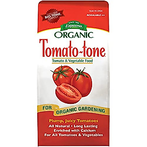 Espoma Organic Tomato-tone 3-4-6 with 8% Calcium. Organic Fertilizer for all types of Tomatoes and vegetables. Promotes flower and fruit production. 4 lb. Bag