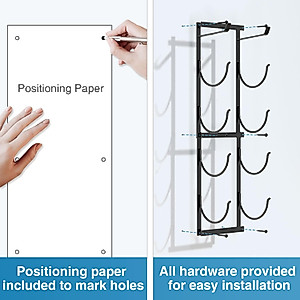 Josmimic Towel Rack for Rolled Towels: 5 Tier Towel Holder Wall Mounted in Bathroom - Matted Black 25.6 Inch