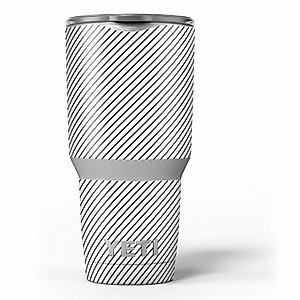 Design Skinz Slate Black Slanted Lines with Translucent Backing - Skin Decal Vinyl Wrap Kit Compatible with The Yeti Rambler Cooler Tumbler Cups