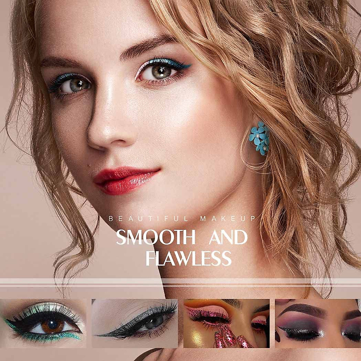 Edanta Glitter Liquid Eyeliner Shimmer Eye Liner Colorful Eye Makeup Metallic Eyeliner Cosmetics Make Up for Parties Cosplay Eye Makeup Pack of 1 (Green 7#)