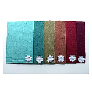 Sue Spargo 1/64 Cuts of Merino Wool Fabric, Pack of Six Colors- Nature