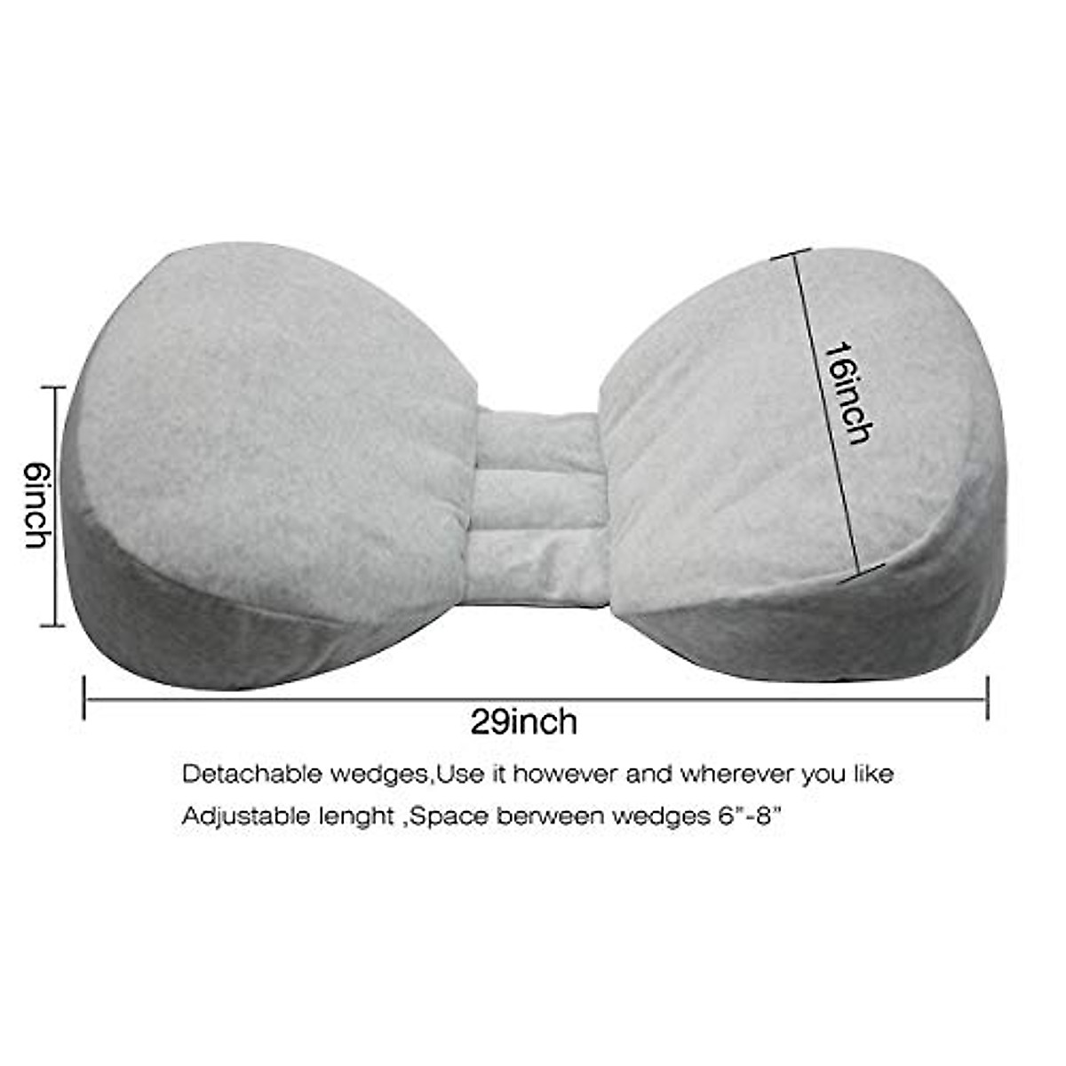 SIMINZICH Side Sleeper C Shaped Pregnancy Pillow,Double Wedge for Body, Belly, Back Support, Maternity Pillow with Removable Velvet Cover