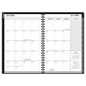2023-2024 Office Depot® Brand 14-Month Weekly/Monthly Academic Planner, 5" x 8", 30% Recycled, Black, July 2023 to August 2024