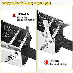 3500lbs Cable Crank Winch, AUXMART Boat Trailer Winch with 23 FT Strap and Hook, 2 Ways Heavy Duty Hand Winch for ATV, Trailer, Boat, Truck