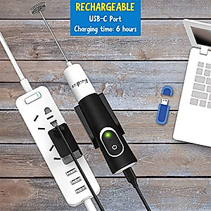 Neoikos Milk Frother Coffee Mixer Handheld, Rechargeable Coffee Grinder, Frother Whisk, Mini Blender and Electric Mixer Coffee Frother for Frappe, Latte, Matcha...