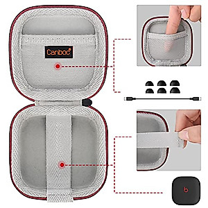 Canboc Hard Carrying Case for Beats Fit Pro/Beats Fit Pro x Kim - True Wireless Noise Cancelling Earbuds, Mesh Pocket fit Cable, Black