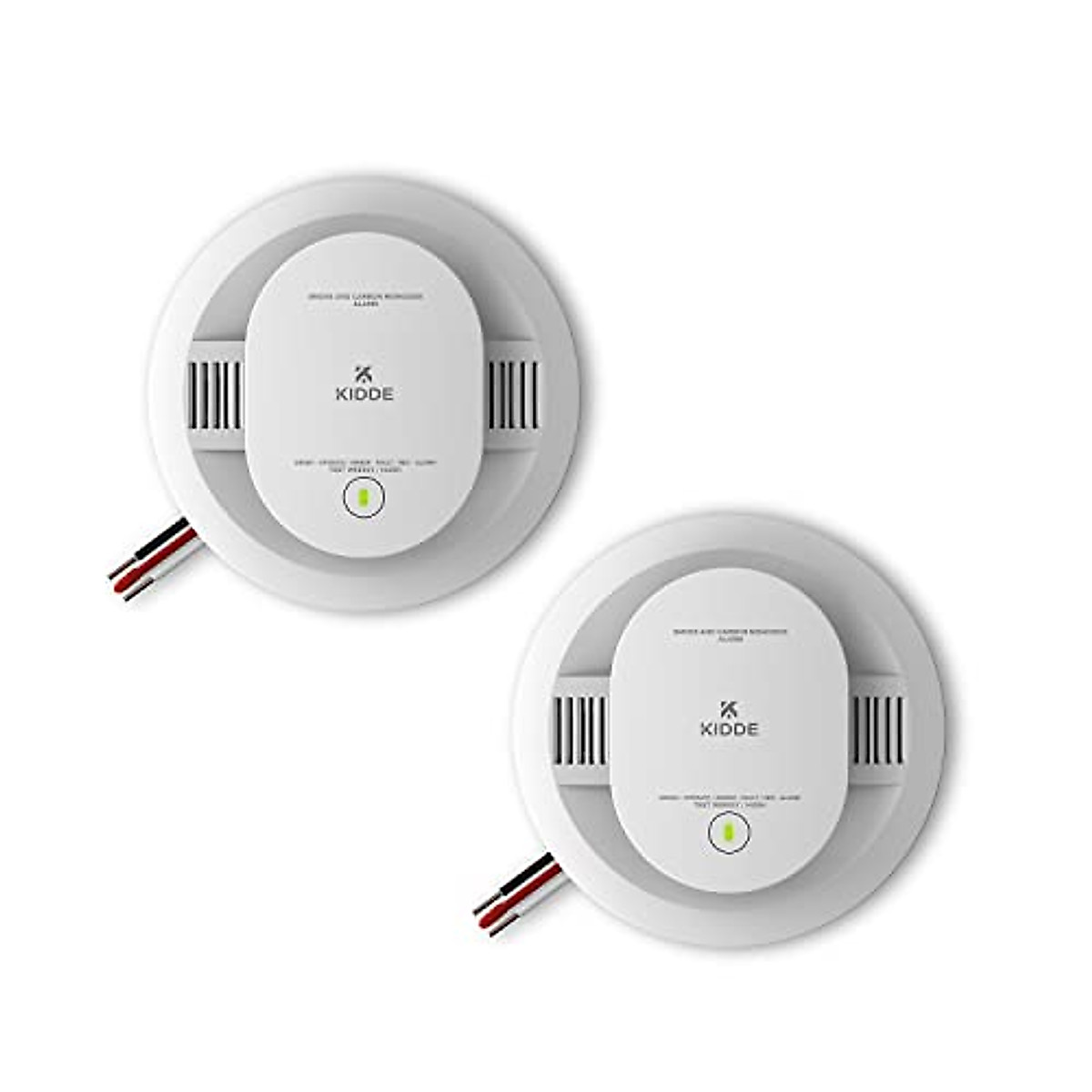 Kidde Hardwired Smoke & Carbon Monoxide Detector, AA Battery Backup, Interconnectable, LED Warning Light Indicators, 2 Pack & Smoke Detector, Hardwired Smoke Alarm