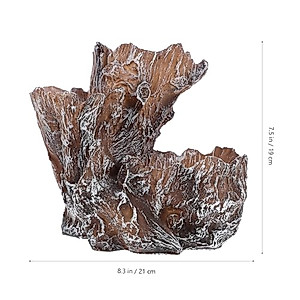 GANAZONO Flower Decor Driftwood Succulent Pot Driftwood Stump Log Planter Succulent Pot Resin Plant Pot Multilayer Planter Tree Root Flower Pot Holder Bonsai Pot Grey Garden Planter Desktop Decor