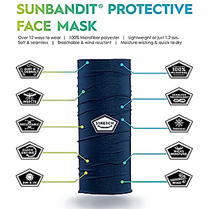 Flying Fisherman SunBandit: Neck Gaiter Mask for Men & Women, UV Face Protection for Sports & Outdoors, Lightweight Multi-Functional Outdoor Clothing | Wave Break, Blue (SB1739)