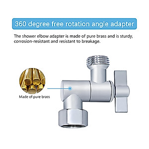 All Metal Shower Angle Adapter, Adjustable Shower Head Extension Adapter, Solid Brass Shower Head Elbow,Adjust Angle to Upgrade Shower Experience,Universal Connection (chrome)