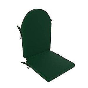 WO Comfortable Seat and Back Cushions for Backyard Garden Adirondack Chairs or Outdoor Patio Seat or Indoor Lounge, UV and Fade Resistant, Water Resistant, (Dark Green)