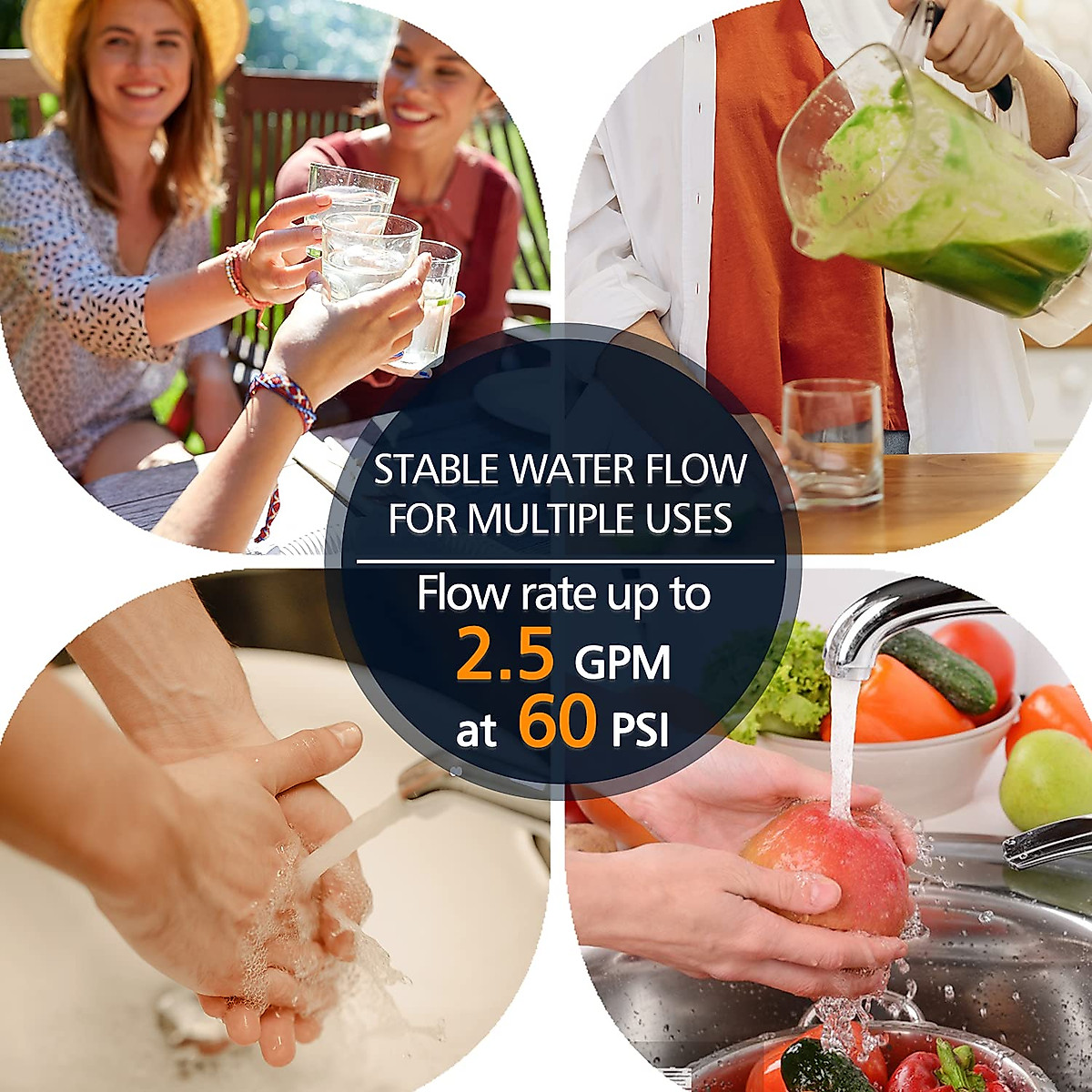 PUREPLUS WFC5300A Under Sink Water Filter, 22000 Gallons, 99.99% Chlorine Reduction, NSF/ANSI Certified, Replacement for WFS5300A Under Counter Water Filtration System