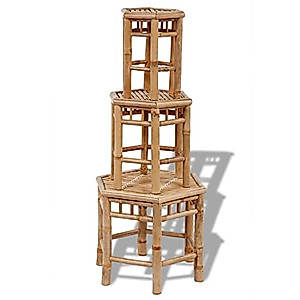Modern Porch Furniture Lawn Chairs Outdoor Dining Chairs for Balcony. Deck. Garden. Yard Patio Stools 3 pcs Bamboo