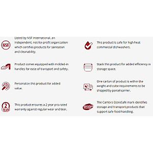 Food storage containers ,storage containers is Cambro 6 Qt. Clear Round Polycarbonate With Matching Lid,Virtually Unbreakable,Stain-resistant,Includes BETRULIGHT Fridge Decal