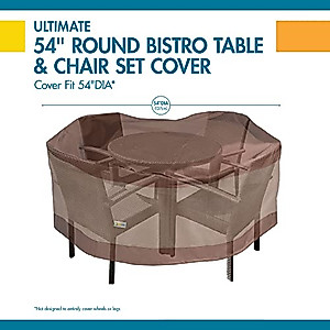 Duck Covers Ultimate Water-Resistant 56 Inch Round Patio Table & Chair Set Cover, Outdoor Table and Chair Cover