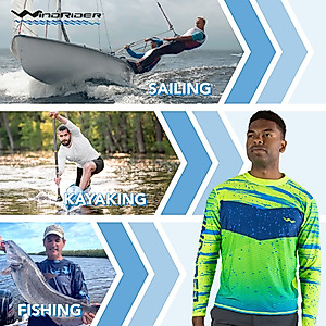 UPF50+ Long Sleeve Fishing Shirts for Men - Vented Sides, Light Weight, Wicking