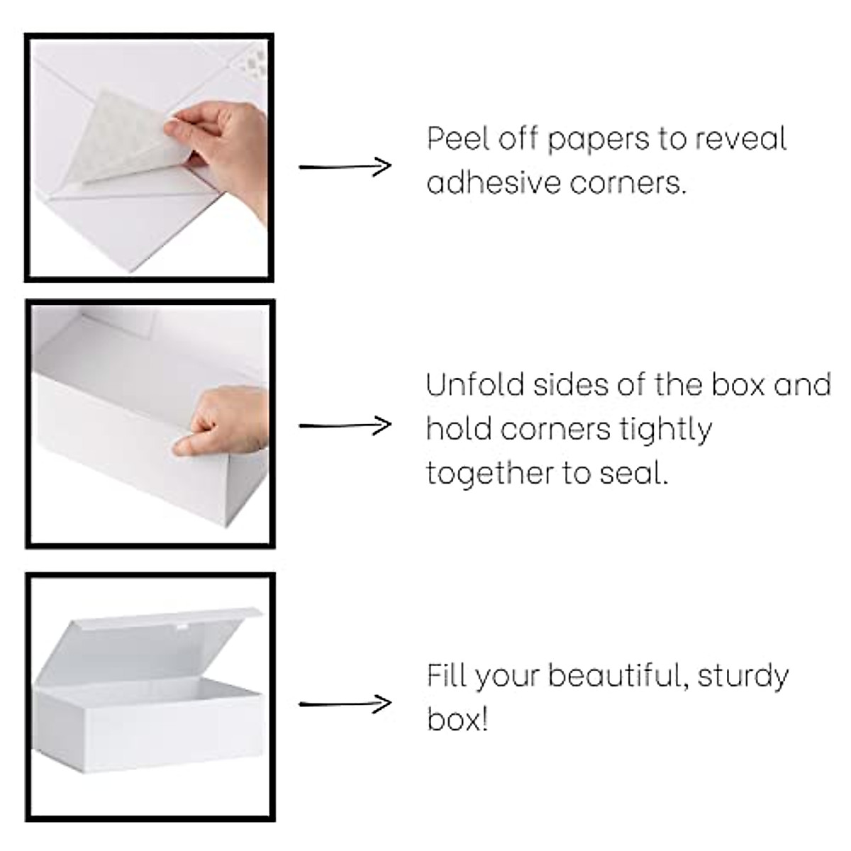 Purple Q Crafts White  Hard Gift Box With Magnetic Closure Lid 14x9x4 Rectangle Favor Boxes With White Glossy Finish (1 Box)