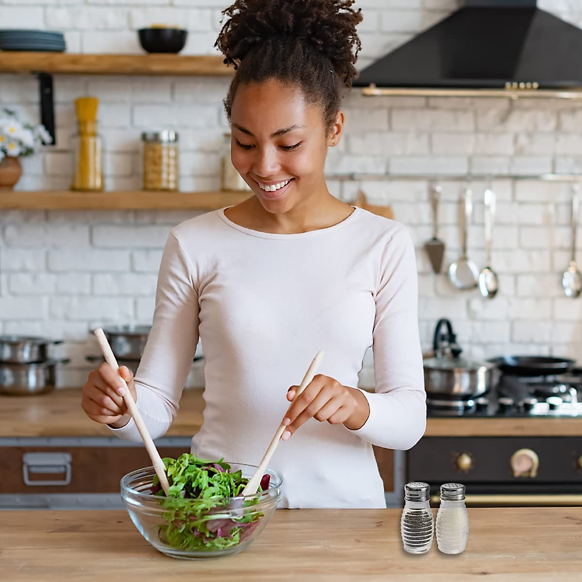 HOME BASICS Beehive-Style Glass Shakers Salt and Pepper Set, 2.5 oz, Clear