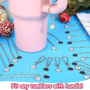 AIERSA 2Pcs Cup Charms Accessories for Stanley 40oz & 30oz Tumbler Handle, Name Tag Water Bottle Accessories, Letter M