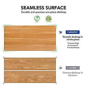 FLEXISPOT EC1 Electric Adjustable Height Standing Desk Whole Piece 48 x 30 Inch Desktop Home Office Computer Workstation Sit Stand up Desk (White Frame + 48" Maple Top, 2 Packages)