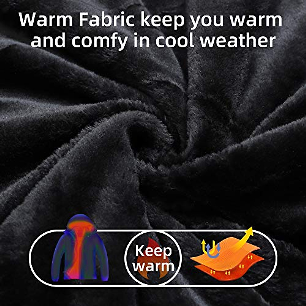 WHATWEARS Men's Winter Coats Waterproof Ski Jacket for Men Snow Coat Windproof Mountain Jackets with Hooded, Black, L