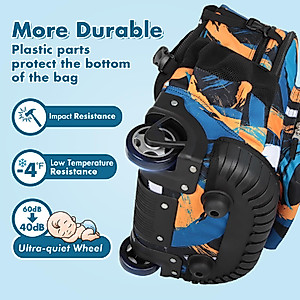 Tilami Kids Rolling Backpack 18 inch Boys and Girls Laptop Backpack, Pink butterfly