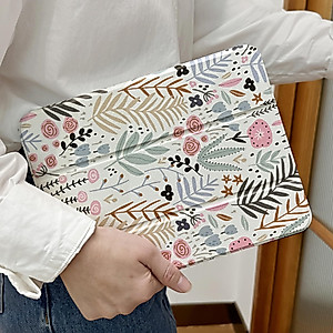 DONGKE Case Compatible with iPad 10.2 Inch 2021 2020 2019 iPad 9th/8th/7th Generation with Pencil Holder, Slim Stand Protective Case with Soft TPU Back, Auto Sleep/Wake Cover, Cute Florals