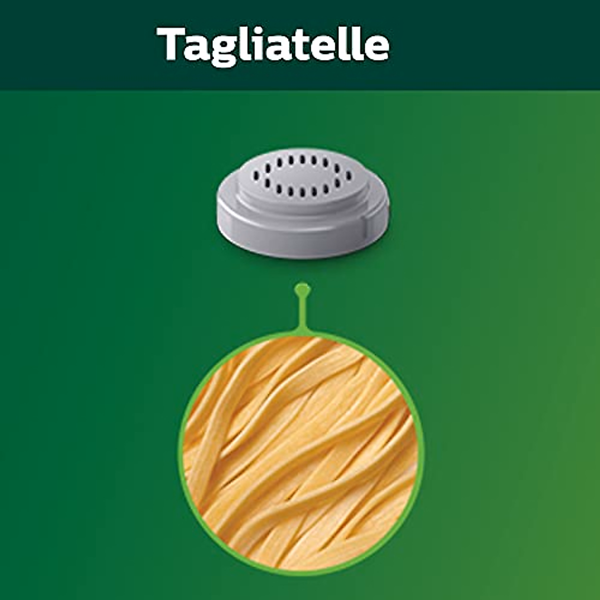 Philips Compact Pasta Maker 4-in-1 Accessory Shape Kit- Pappardelle, Tagliatelle, Angel Hair and Lasagna, Gray