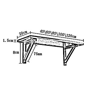 PIBM Stylish Simplicity Shelf Wall Mounted Floating Rack Shelves Solid Wood Simple Tripod Stable Structure Bearing Strong,4 Sizes, Wood , 60x20x8cm