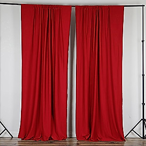 BalsaCircle 10 ft x 10 ft Red Polyester Photography Backdrop Drapes Curtains Panels - Wedding Decorations Home Party Reception Supplies