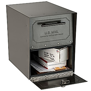 Architectural Mailboxes 6200Z-10 Oasis Classic Locking Post Mount Mailbox, 18"D x 11.5"W x 14"H ,Graphite Bronze