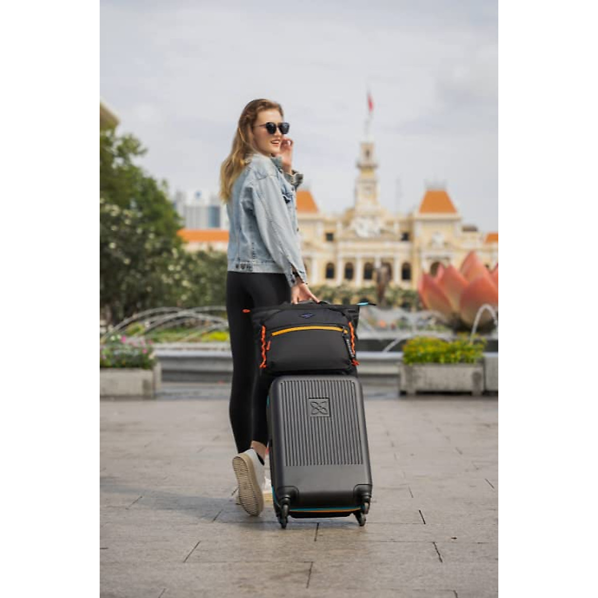 Sherpani Meridian, 22 Inch Expandable Hardshell Carry-On, Lightweight 22" Rolling Hardside Travel Luggage for Women, Stylish & Durable Suitcase (Chromatic)