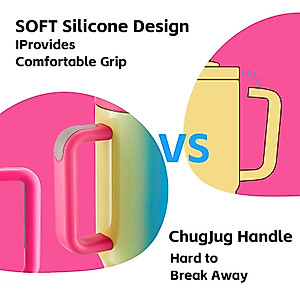 40 oz Tumbler with Handle and Straw Lid, Reusable Leak-Proof Insulated Tumblers, Stainless Steel Coffee Tumbler Cups Pink, Travel Mug for Home Office, Keep Cold 34Hrs, Cup Holder Friendly(Gala Shine)