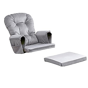 Osunnus 5PCS Rocking Chair Cushion Set Velvet Glider Rocker Replacement Cushions with Storage for Nursery Glider Rocking Chair, Gray