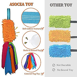 ASOCEA Dog Tug Toy with Flirt Pole,Aggressive Chewers Dog Squeaky Bungee Rope Toy Chase Pull Tug of War Lure Toy with Teaser Wand for Small Medium Large Dogs Puppy Outdoor Exercise & Training …