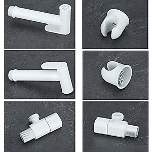 JIYTG Bidet Shower Sprayer Head Toilet Handheld Bidet Sprayer Toilet Spray Gun Set with Hose White Brass Cold Water Handheld Toilet Bidet Sprayer Set Kit