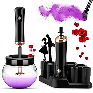 Pro 2019 Upgraded Electric Makeup Brush Cleaner and Dryer,DOTSOG Automatic Brush Spinner for all brushes,Wash and Dry in Seconds,with 8 Size Rubber Collars