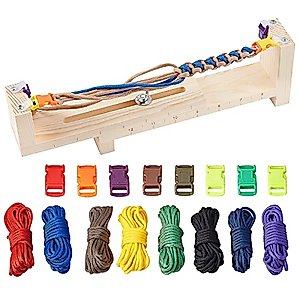PH PandaHall Jig Bracelet Maker Kit Wristband Maker with 8 Parachute Cords and 8 Quick Release Buckles Adjustable Length Braiding Weaving DIY Craft Tool Kit for Friendship Bracelets Jewelry Making