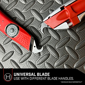 Mozart Universal Super Hook Utility Blade High-Carbon Ice Hardened Steel in dispenser, Ideal for Roofing, Flooring, Carpet, Drywall, Foam and other similar applications, Made in Germany (10 Pack)