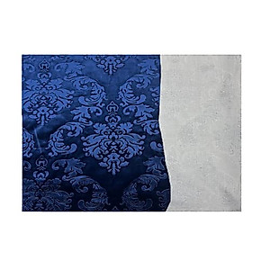 Fashion Fabrics LLC Royal Blue Damask Embossed Velvet Upholstery Drapery Fabric - Sold by The Yard - 55"