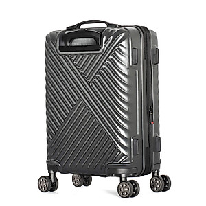 Olympia U.S.A. Luggage Matrix 3-Piece Pc Exp. Hardcase Spinner Set W/Hidden Compartment, GRAY