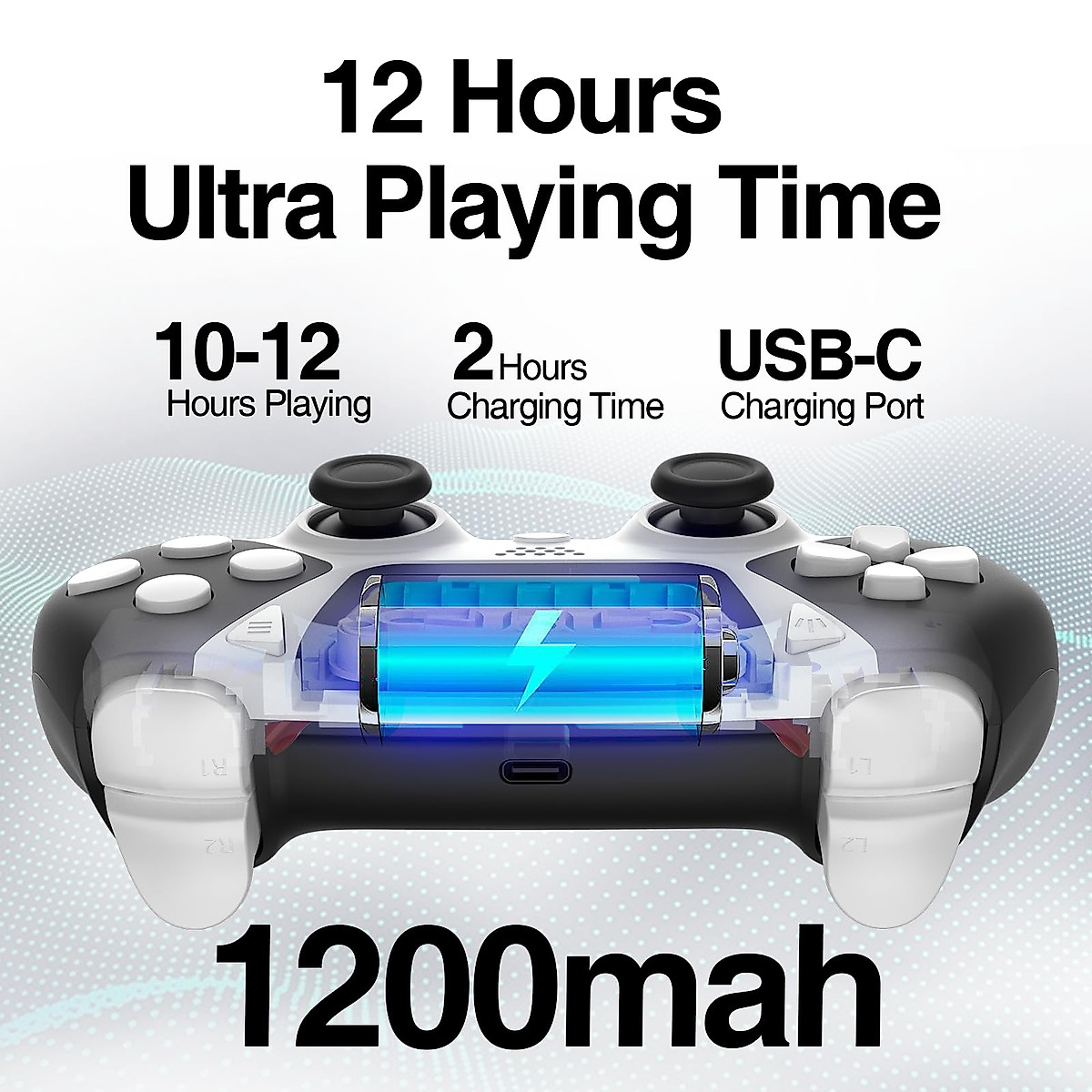 AUGEX Wireless Controller for PS4, PS5, PC & Phone, Gamepad with Turbo, Remappable Buttons, Ergonomic Design, Black