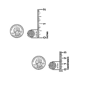 LeCalla Sterling Silver Jewelry Filigree Stud Earrings Lightweight Antique Round Filigree Cut Chunky Stud Earring for Women - 14mm