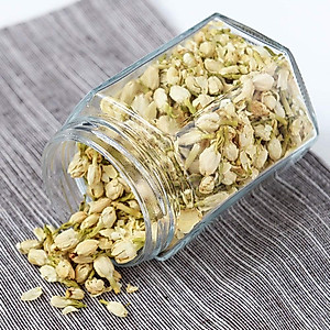 Encheng 4 oz Clear Hexagon Jars,Small Glass Jars With Lids(Golden),Mason Jars For Herb,Foods,Jams,Liquid,Spice Jars For Storage 30 Pack