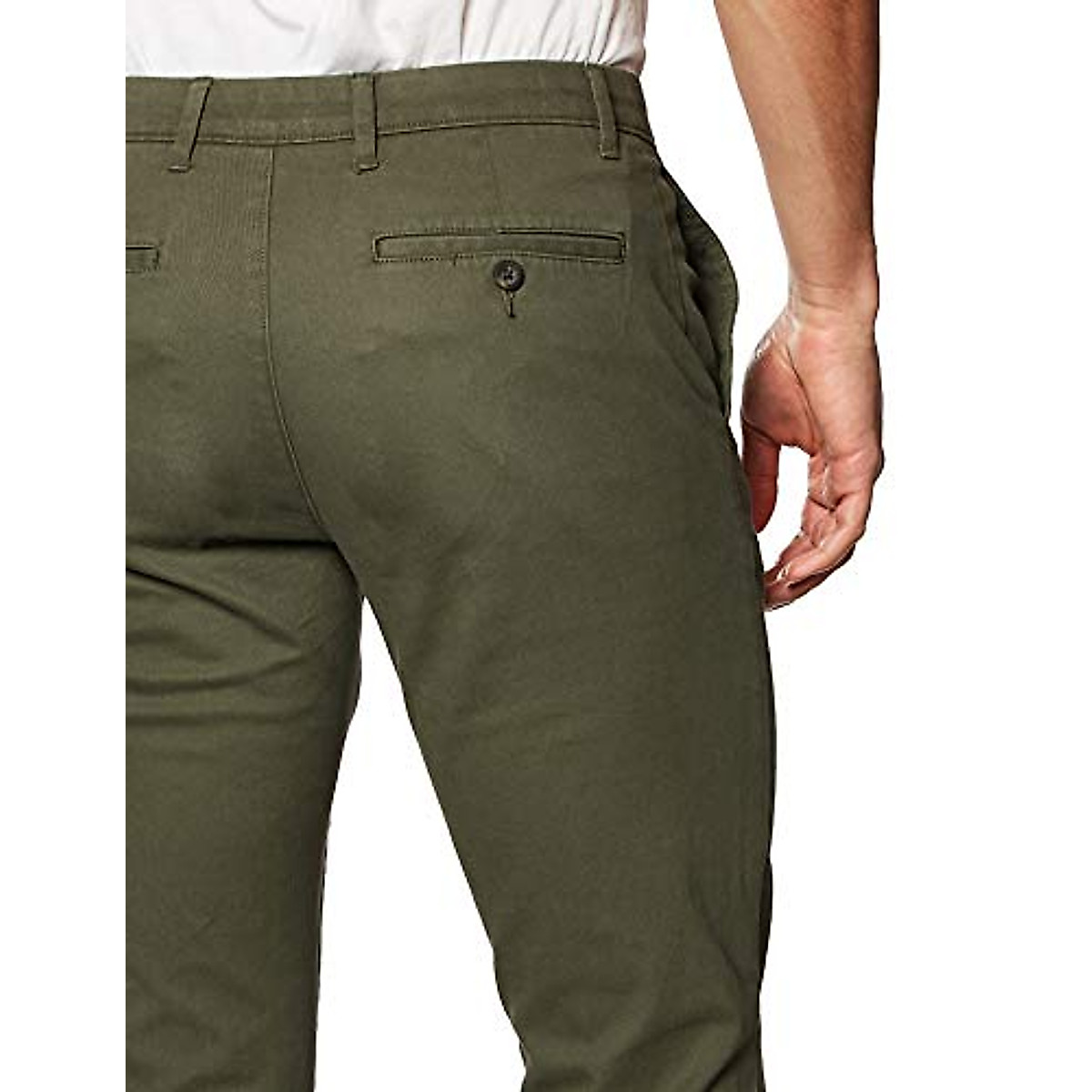 Amazon Essentials Men's Slim-Fit Casual Stretch Khaki Pant, Olive, 38W x 34L