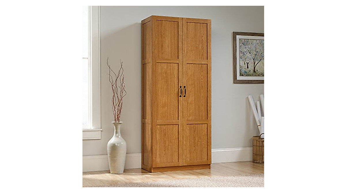 Sauder Storage Cabinet Highland Oak Finish