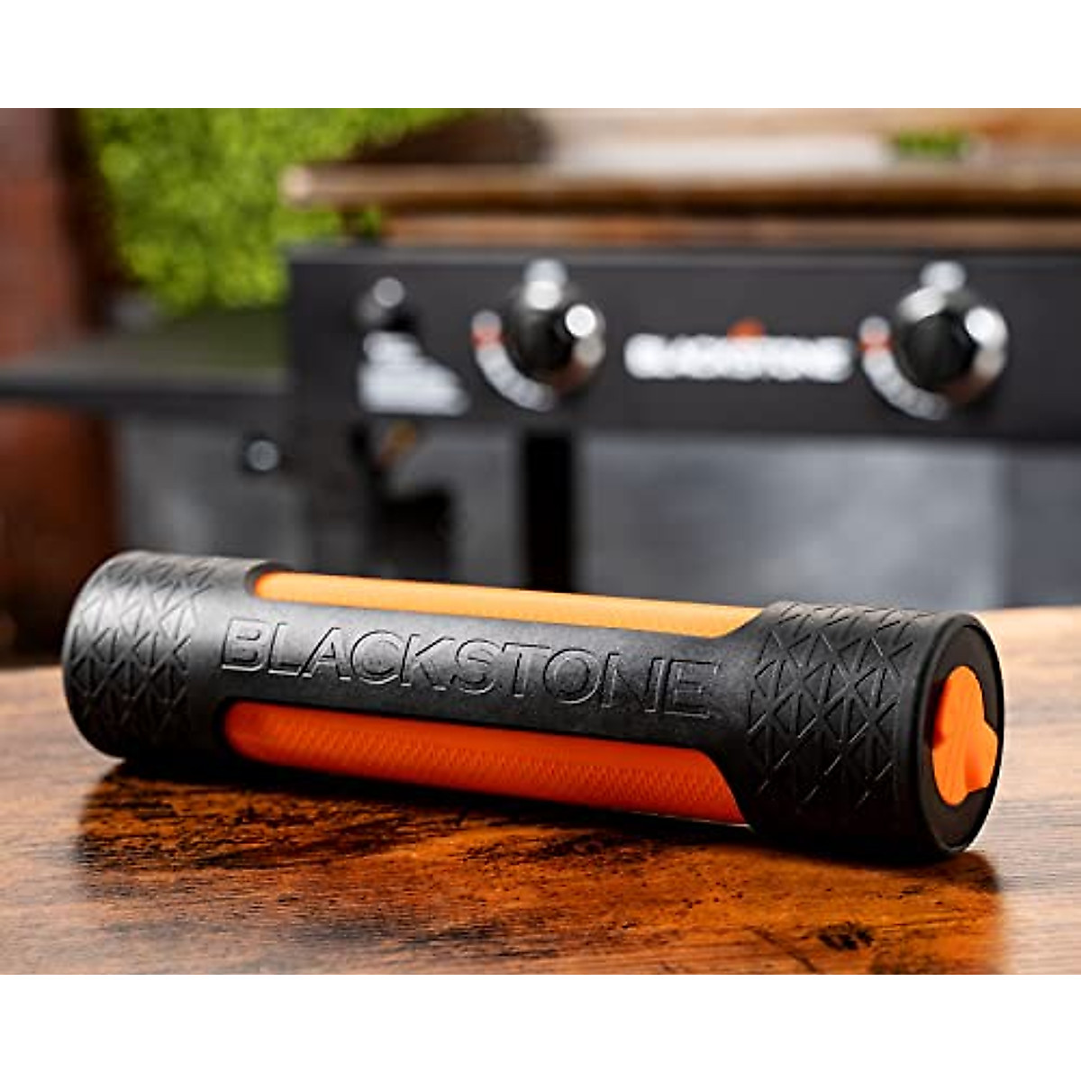 Blackstone 5433 Knife Roll Kit 1 Silicone Prep Mat, Integrated Salt and Pepper Shaker, 1 Large Prep Knife, 1 Small Prep Knife, 1 Containment Tube, Stainless Steel, Chef Travel Roll Bag/Case Orange